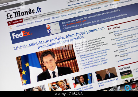 Website of the french newspaper, Le Monde, France Stock Photo - Alamy