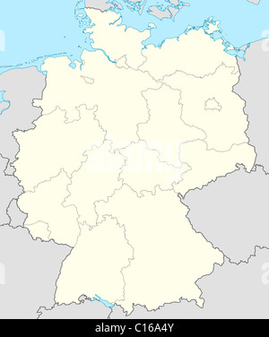 Map of Germany in Europe Stock Photo - Alamy