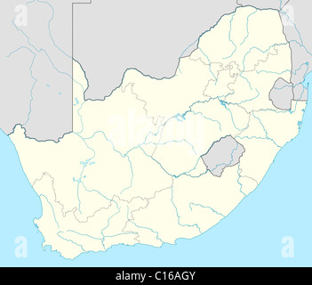 Map of Africa with national borders Stock Photo - Alamy