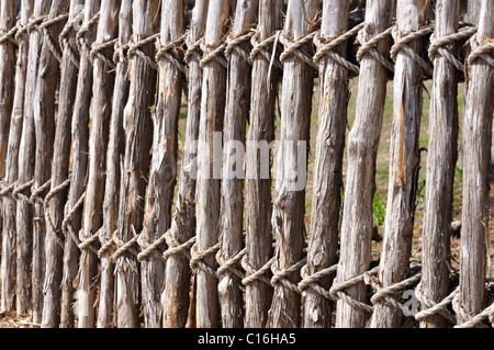 Countryside fence made of sticks woven together Stock Photo - Alamy