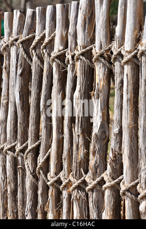 Countryside fence made of sticks woven together Stock Photo - Alamy