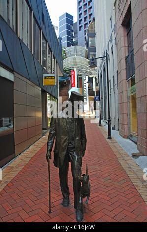 Plimmer & his dog statue, The Plimmer steps, Lambton Quay, Wellington ...