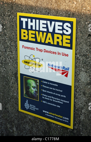 Thieves beware forensic trap devices in use sign, warning of smart ...