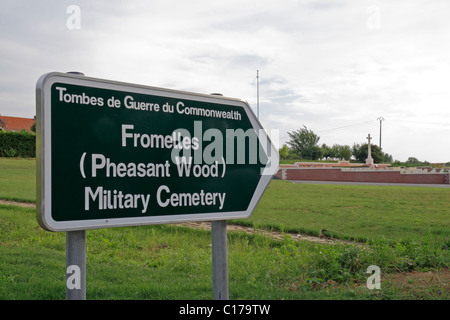 Typical CWGC road sign for the Fromelles (Pheasant Wood) Military ...