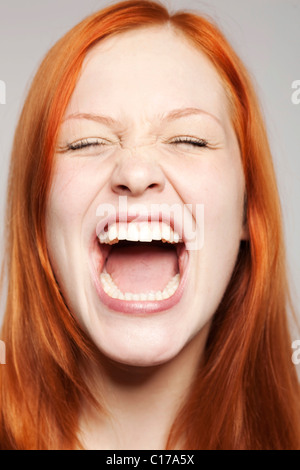 woman screaming happily Stock Photo - Alamy