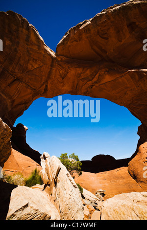 Broken Arch in Arches National Park, Utah, is a notable geological ...