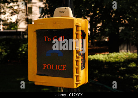 Police emergency phone in Central Park, New York City, USA Stock Photo ...