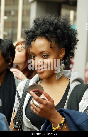 Hopefuls wait around the block for America's Next Top Model casting ...