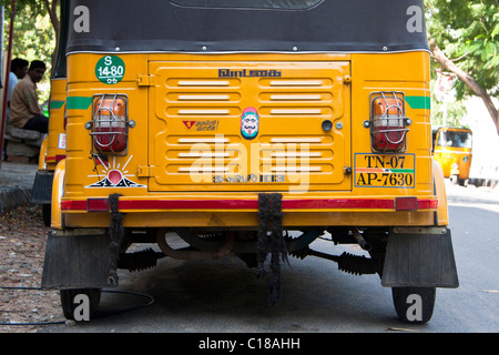 Yellow Auto Rickshaw Stock Photo: 129874019 - Alamy