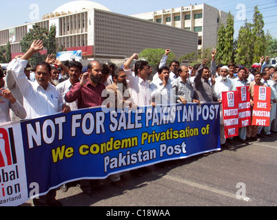 Supporters of Postal Action Committee chant slogans against ...