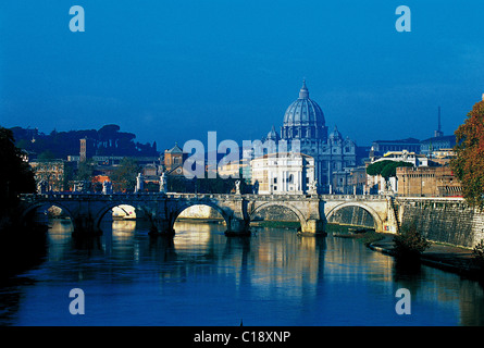 Saint Peter Basilica Tiber river in Rome Italy Stock Photo - Alamy