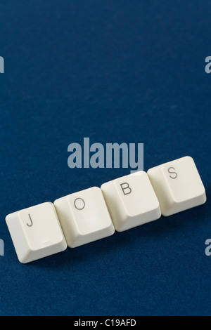 computer keyboard and word jobs, Online Job Searching Stock Photo - Alamy