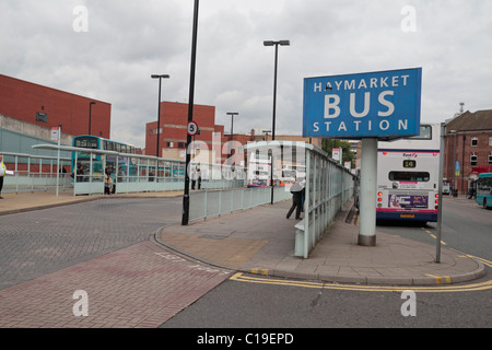 Buses in Leicester s Haymarket bus station Leicestershire UK Stock ...