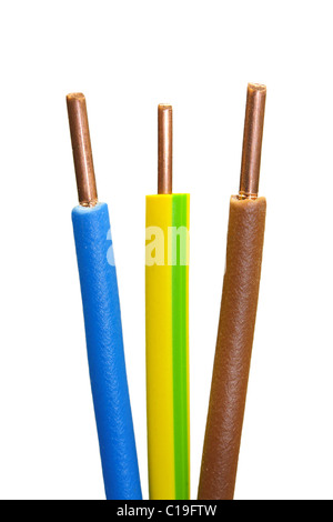 Electrical wires isolated on white background Stock Photo - Alamy