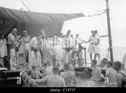 royal navy. Crossing the line equator ceremony ww1 Stock Photo - Alamy
