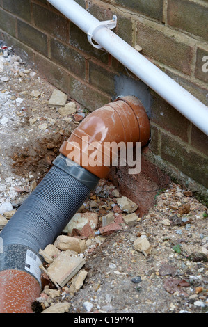 Plastic soil pipe with flexible extension Stock Photo - Alamy