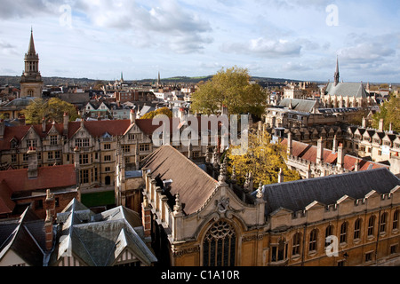 Aerial view of Brasenose College buildings in Oxford, Oxfordshire ...
