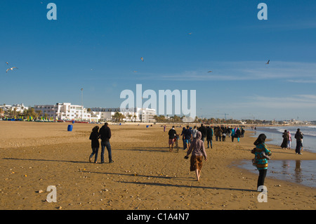 People on beach Agadir the Souss southern Morocco Africa Stock Photo ...