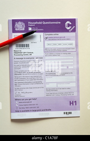 Census 2011 Household Questionnaire Stock Photo - Alamy