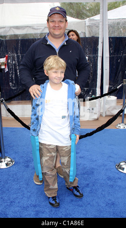 Andy Richter with his son Los Angeles premiere Monsters Vs Aliens held ...