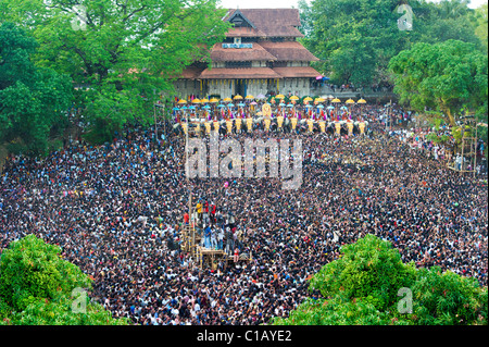Kudamattam competition, Thrissur Pooram festival, Thrissur, Kerala ...