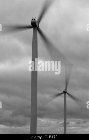 White wind turbines as pure energy, Poland from above Stock Photo - Alamy