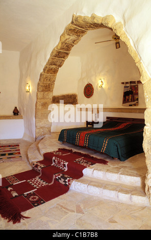 Jordan, Petra, room of the Taybet Zaman hotel (an old village ...
