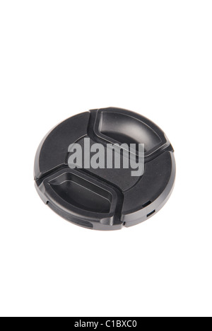 Black lens cap isolated on white background Stock Photo - Alamy