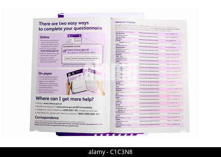 Census form 2011 Stock Photo - Alamy