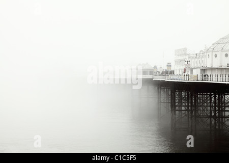 Brighton pier in fog Stock Photo - Alamy