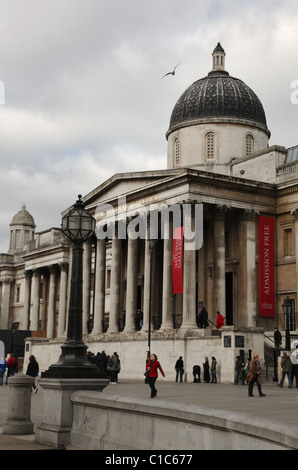 Columns of National Portrait Gallery, Trafalgar Square, London Stock ...