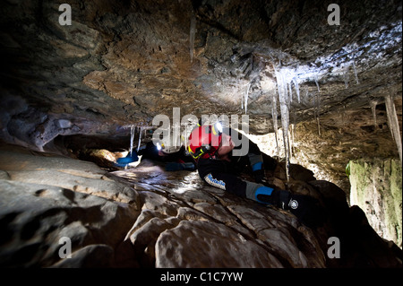 Potholing in caves near Ingleborough Stock Photo - Alamy