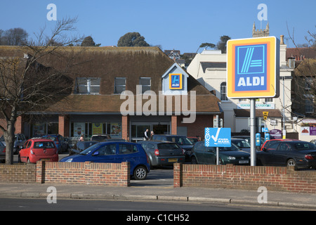 Aldi supermarket Hythe Kent Stock Photo - Alamy