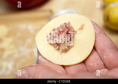 Making cappelletti from scratch Stock Photo - Alamy