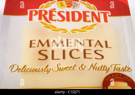 President Emmental cheese slices Stock Photo - Alamy