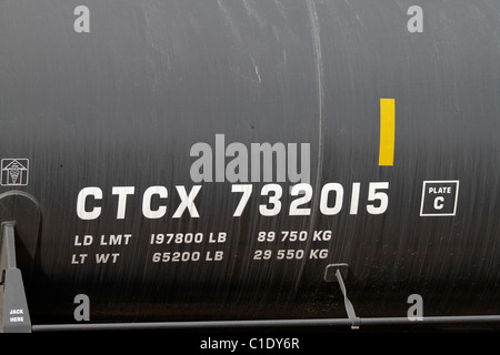 Nomenclature on Ethanol tank rail car Stock Photo - Alamy