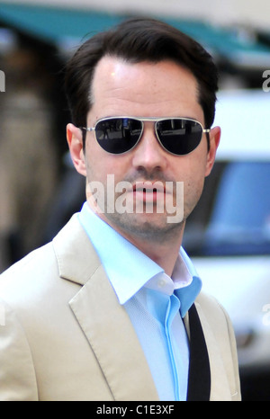 Funnyman Jimmy Carr leaving the Ivy Restaurant, wearing a beige suit ...