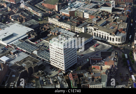 An aerial view of Wolverhampton with Mander House in centre and Queens ...
