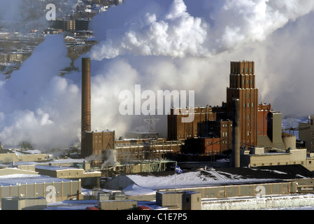 Canada, Quebec Province, Quebec City, paper pulp factory in the harbour ...