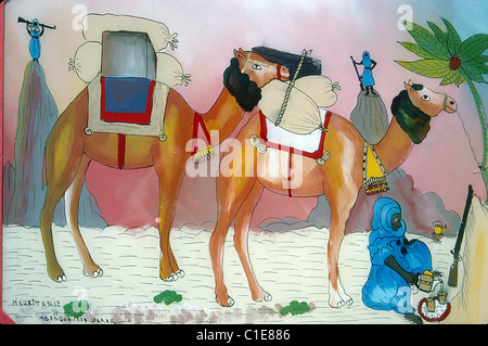 Senegal Dakar area Pikine workshop a souwere traditional painting on ...