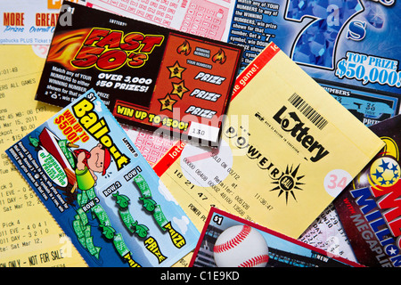 Pile of colorful lottery tickets and scratch tickets Stock Photo - Alamy