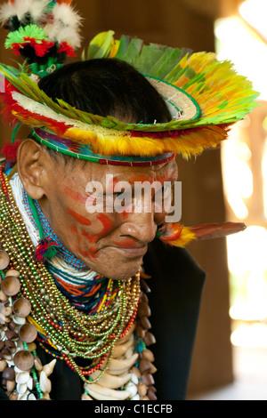 Shaman from the Cofán people in the Ecuadorian-Colombian amazon forest ...