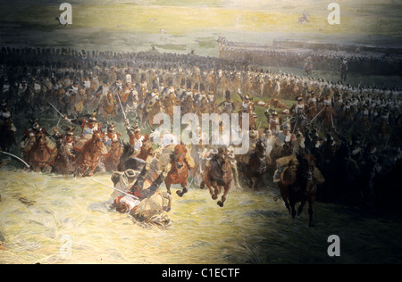 Panorama of the battle of Waterloo in a rotunda in the centre of the ...