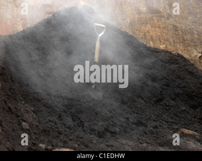 Steaming compost heap Stock Photo - Alamy