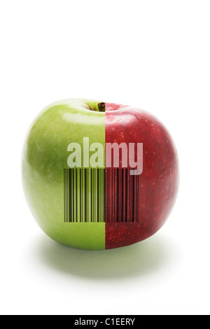 Apple with Bar Code Stock Photo - Alamy