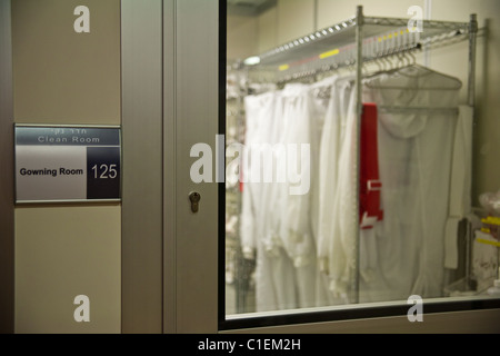 Gowning room prior to entering nano-technology clean labs Stock Photo ...