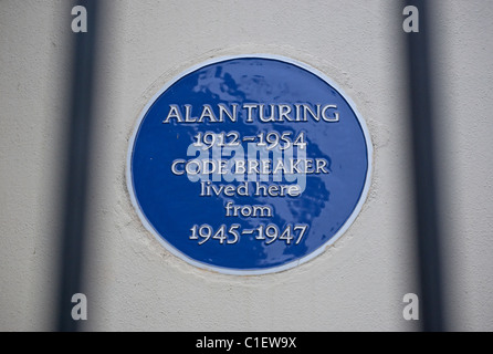 blue plaque marking a home of codebreaker and mathematician alan turing ...
