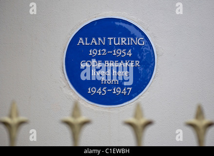 blue plaque marking a home of codebreaker and mathematician alan turing ...