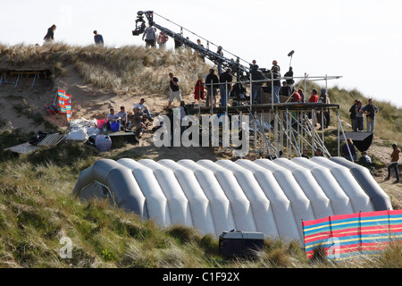 crew on set filming the the burial scene of Dobby the House Elf on the ...