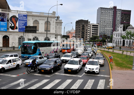 traffic jam rush hour Lima Peru Stock Photo - Alamy